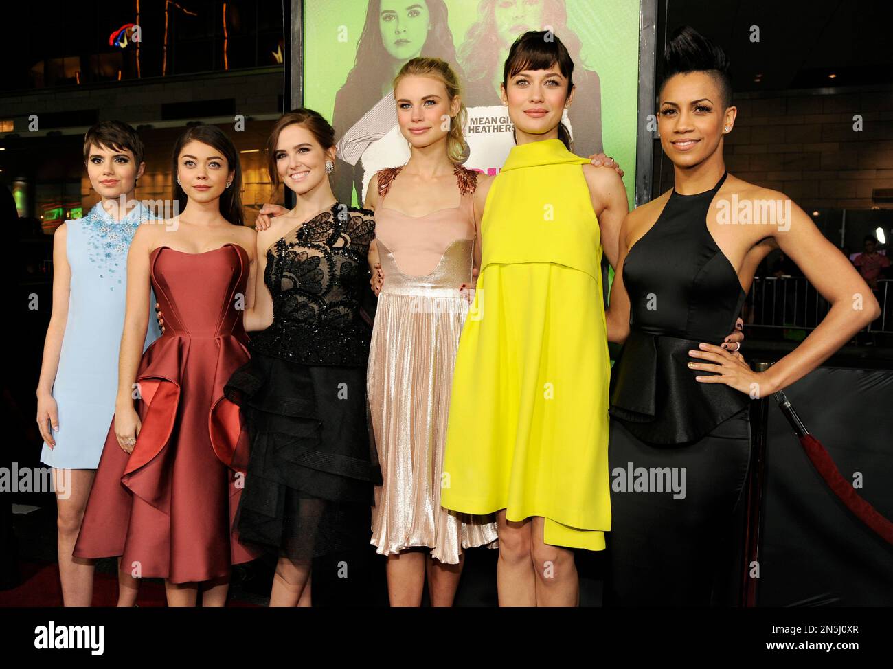 "Vampire Academy" cast members, left to right, Sami Gayle, Sarah Hyland ...