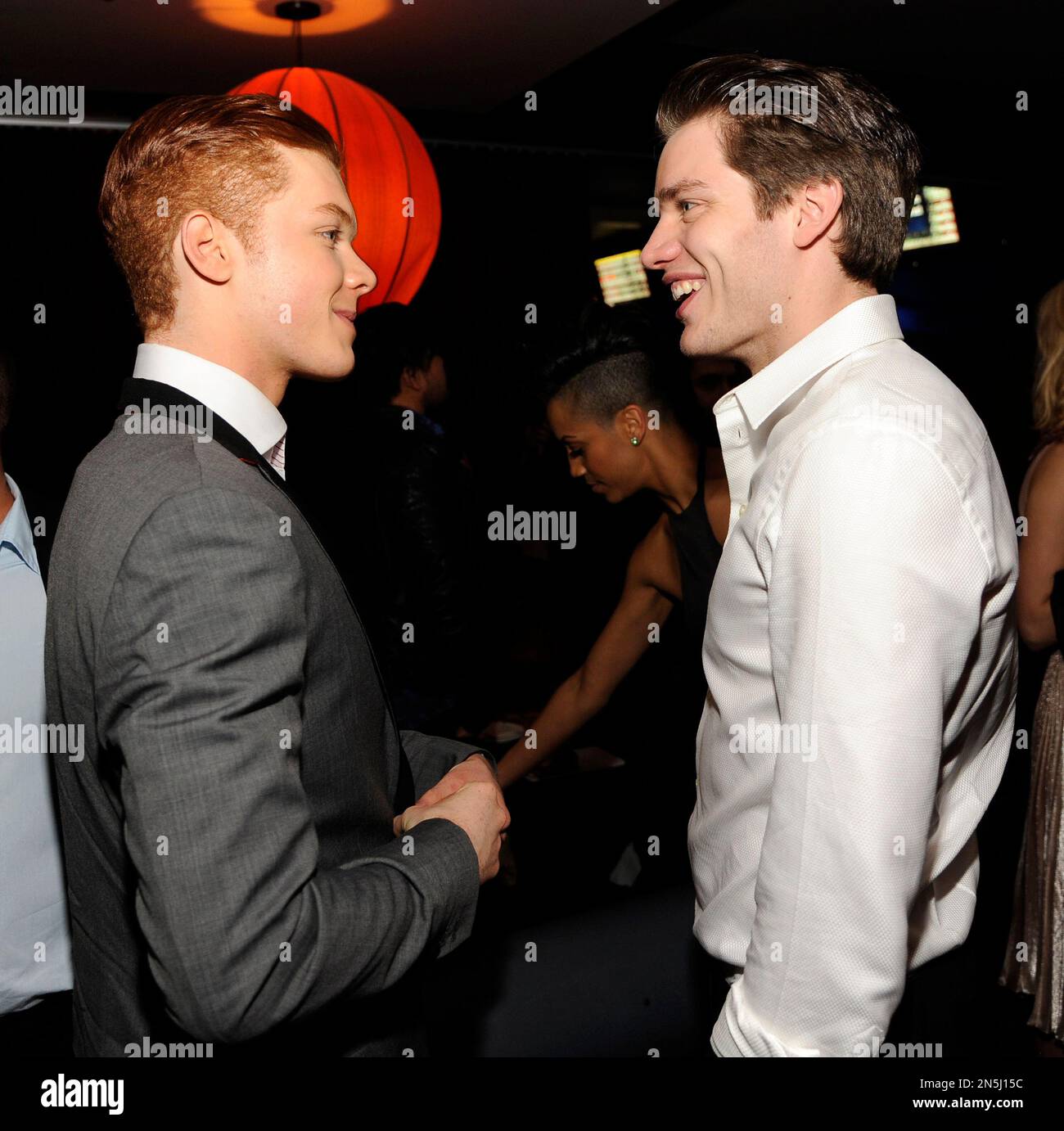 Cameron Monaghan, left, and Dominic Sherwood, cast members in "Vampire ...