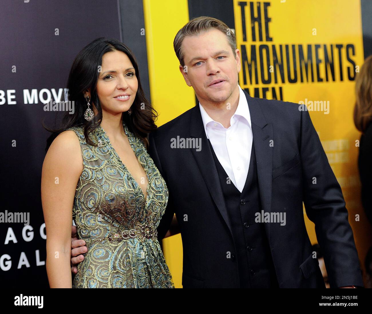 Actor Matt Damon and wife Luciana Barroso attend the premiere of "The ...