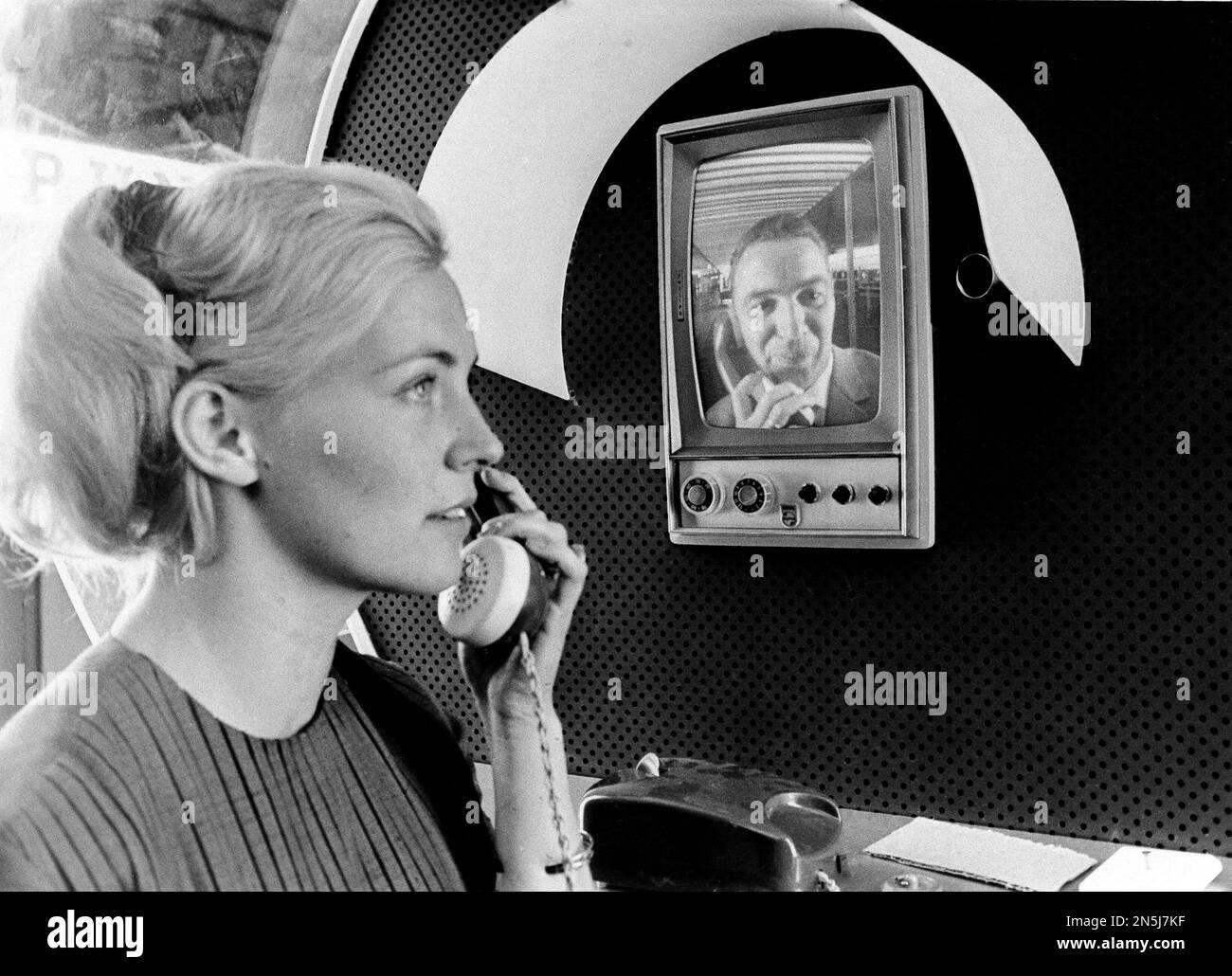 A new television/telephone on display at the International Radio ...