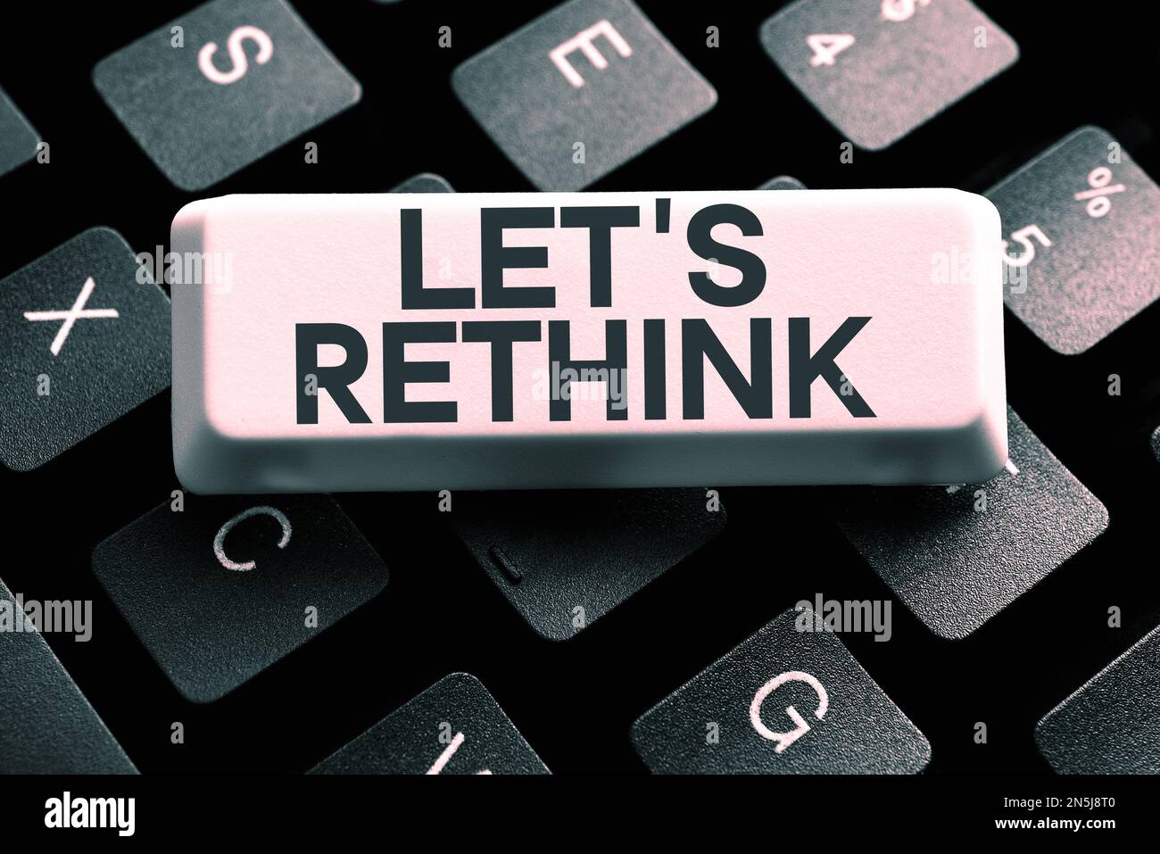 Conceptual display Let's Rethink. Word Written on an Afterthought To ...