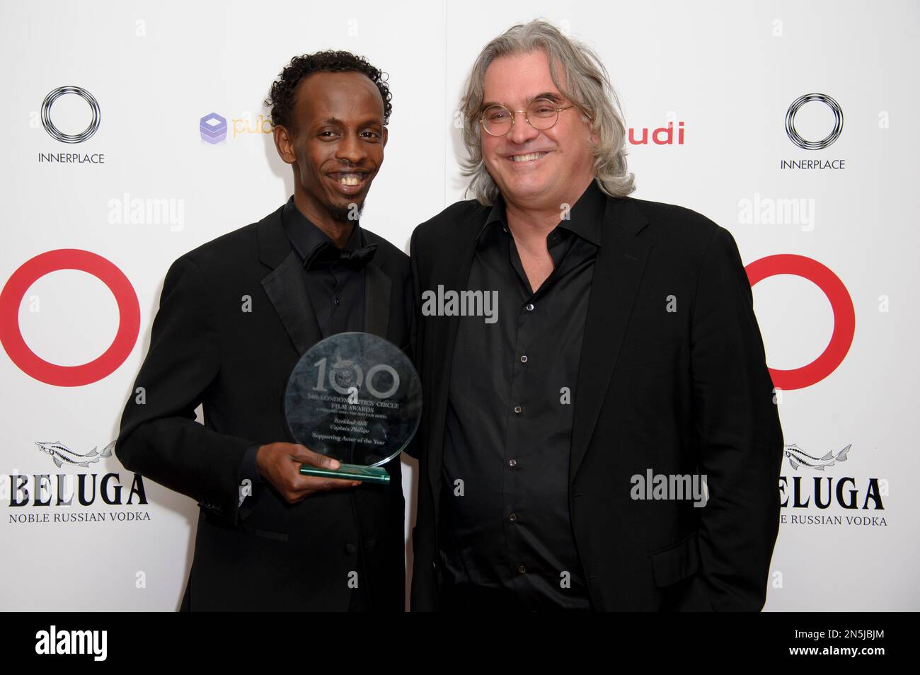 Somalian actor Barkhad Abdi poses for a photo with British director ...