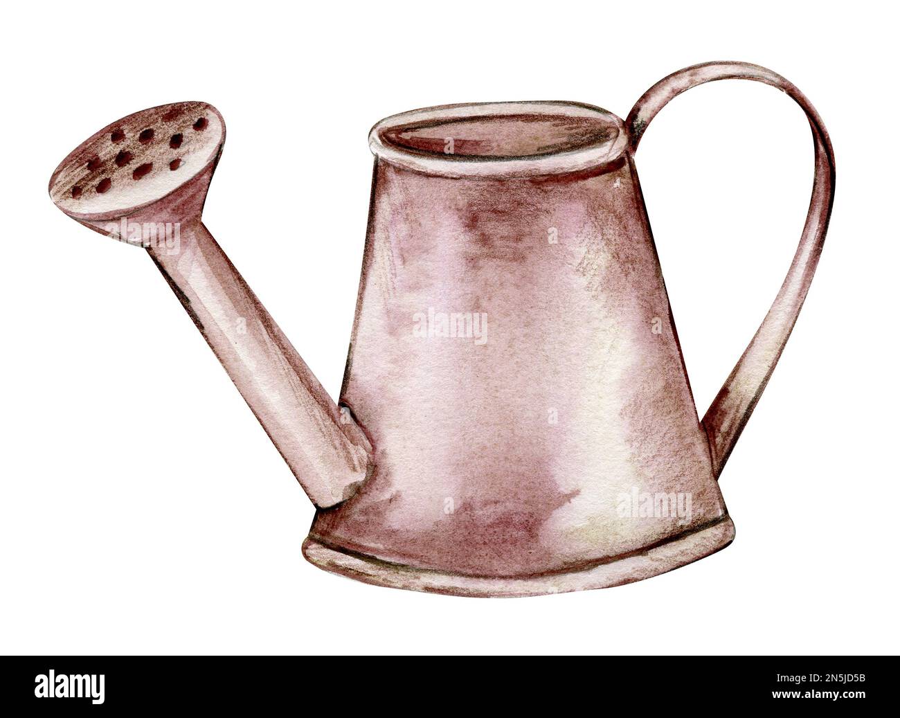 Hand painted watercolor rusty old element. An old rusty enamel element ...