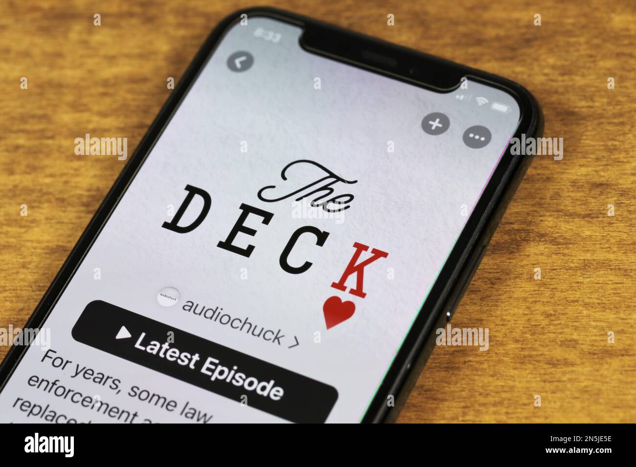 The Deck podcast displayed on a phone screen Stock Photo - Alamy