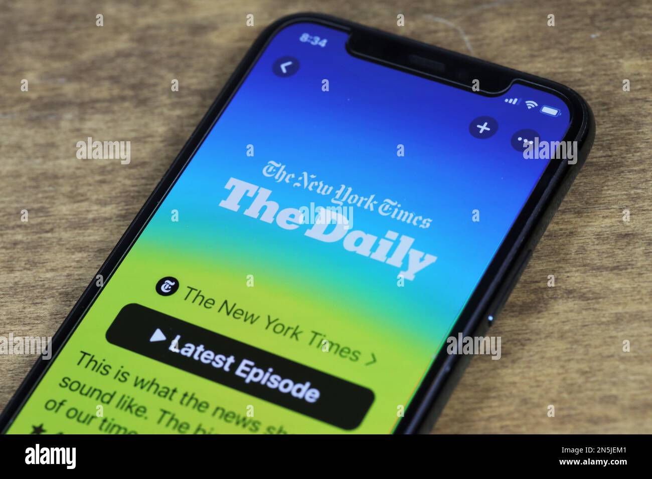 The Daily podcast displayed on a phone screen Stock Photo - Alamy