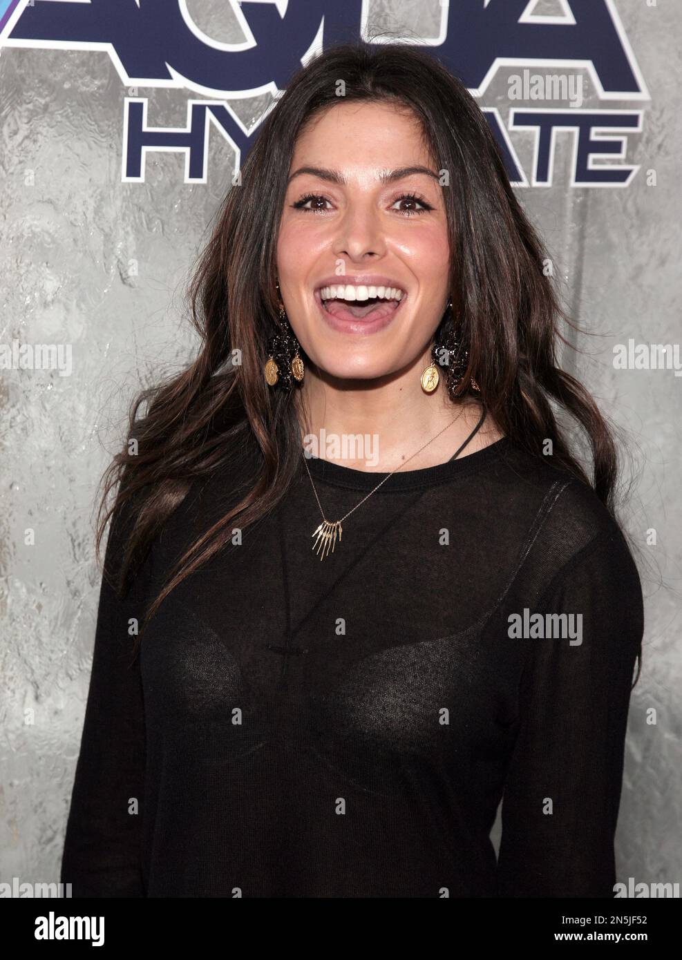 Actress Sarah Shahi attends the Maxim Magazine Super Bowl Party on ...