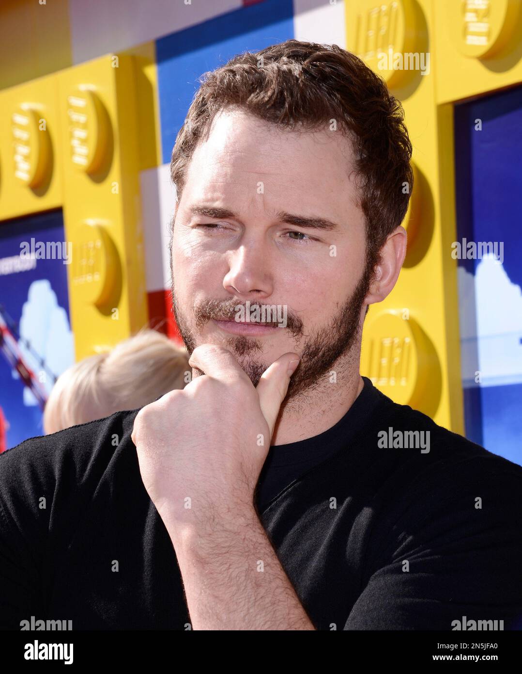 Actor Chris Pratt seen at the premiere of the feature film "The Lego ...