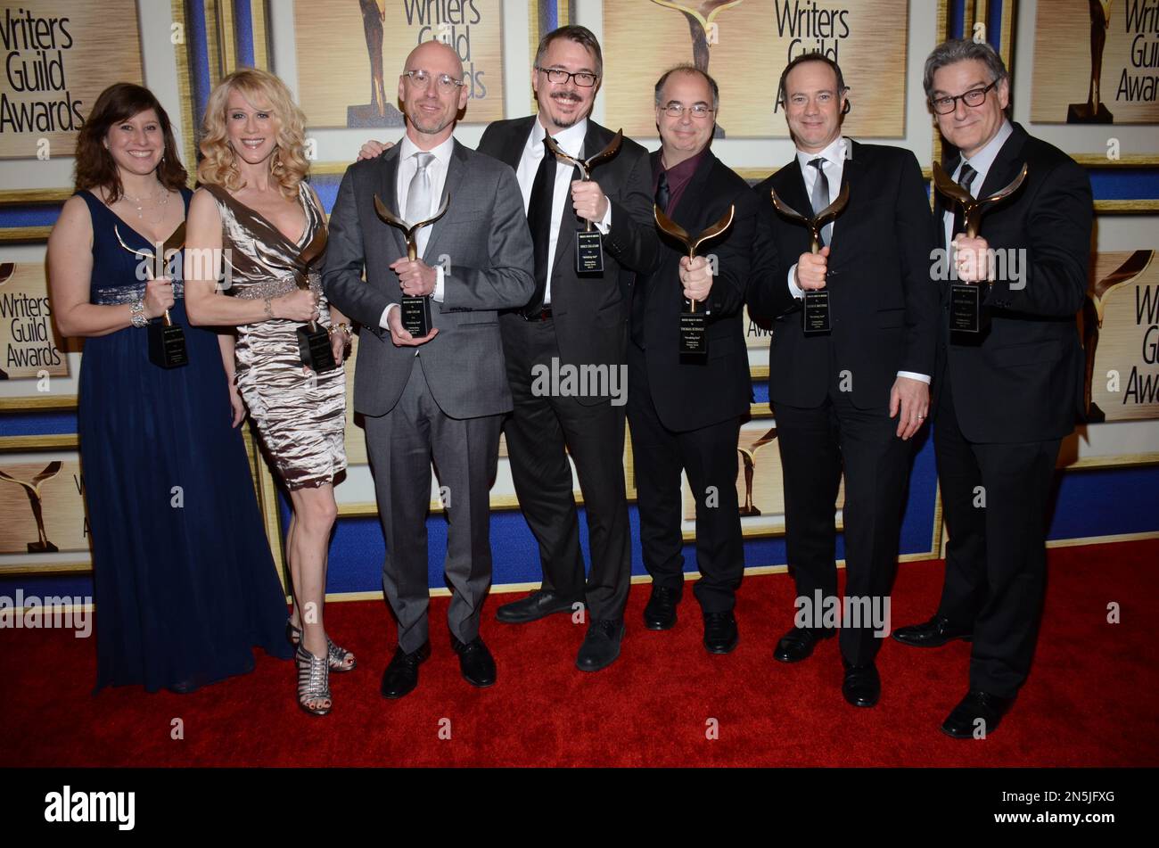 From left, Gennifer Hutchinson, Moira Walley-Beckett, Sam Catlin, Vince ...