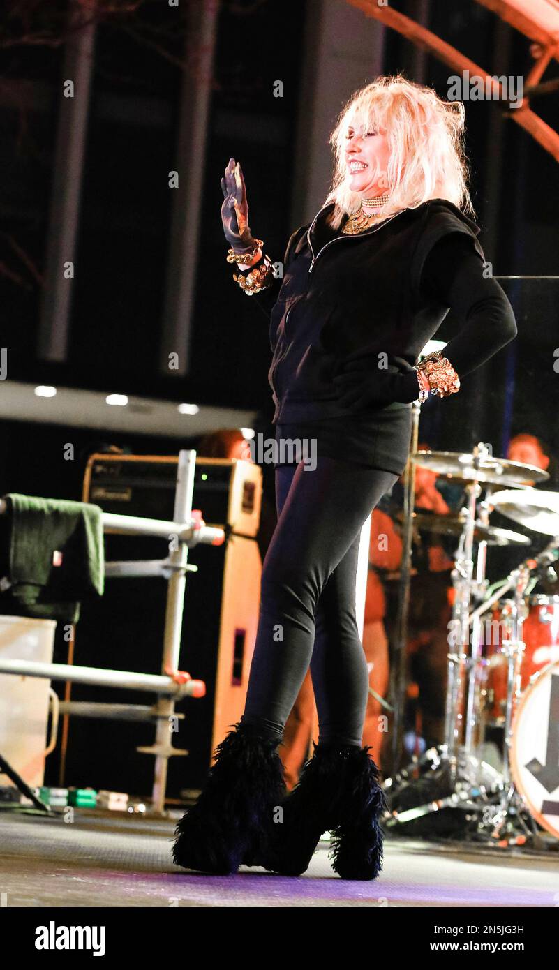 Singer Debbie Harry is seen at the Concert at Super Bowl Boulevard ...
