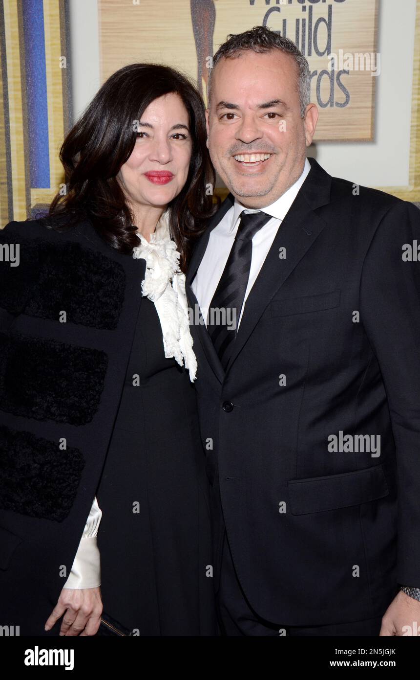 Angela Weltman, left, and Josh Weltman arrive at the Writers Guild ...