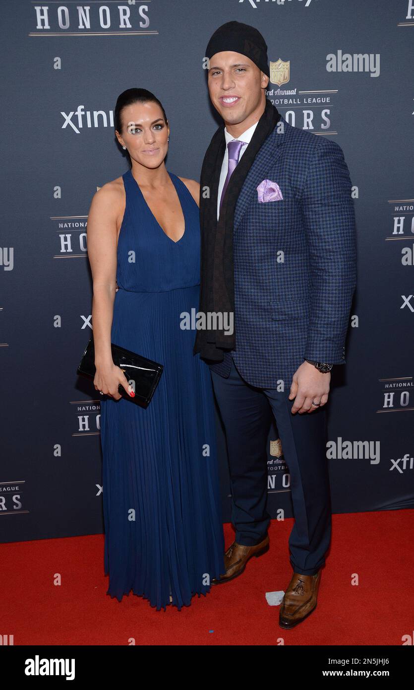 Megan Cushing, left, and Brian Cushing of the Houston Texans arrive at ...