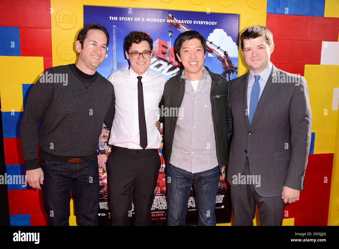 From left to right, producer Greg Silverman, director Phil Lord ...