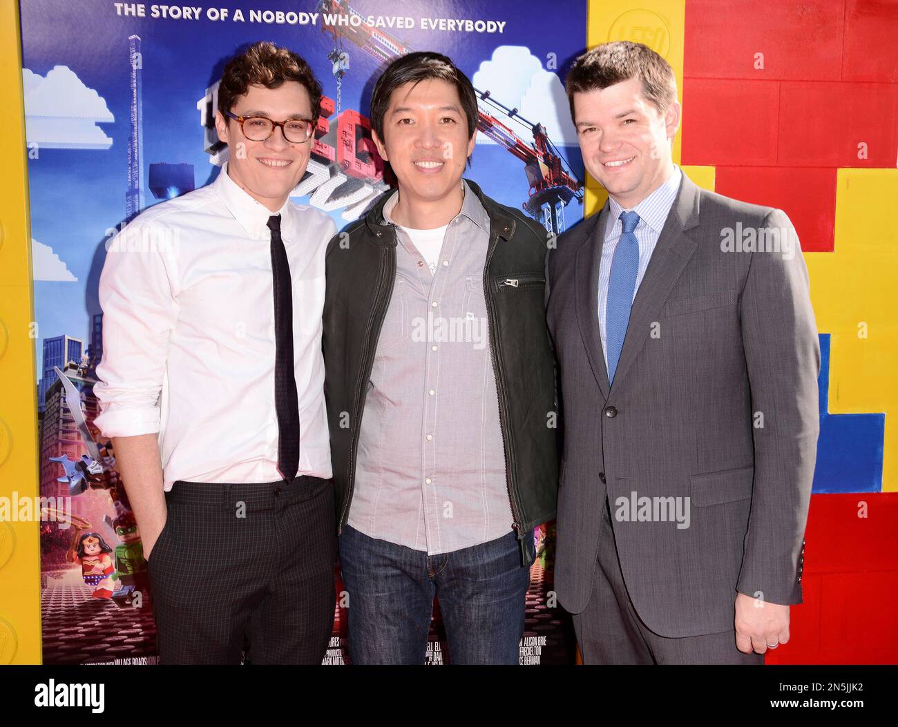 From left to right, director Phil Lord, producer Daniel Lin, and ...