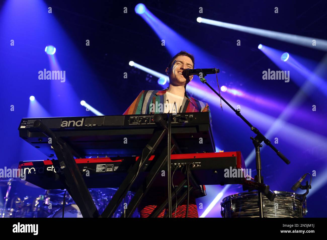 Nicholas Petricca of Walk The Moon performs at The Bud Light Hotel, on ...