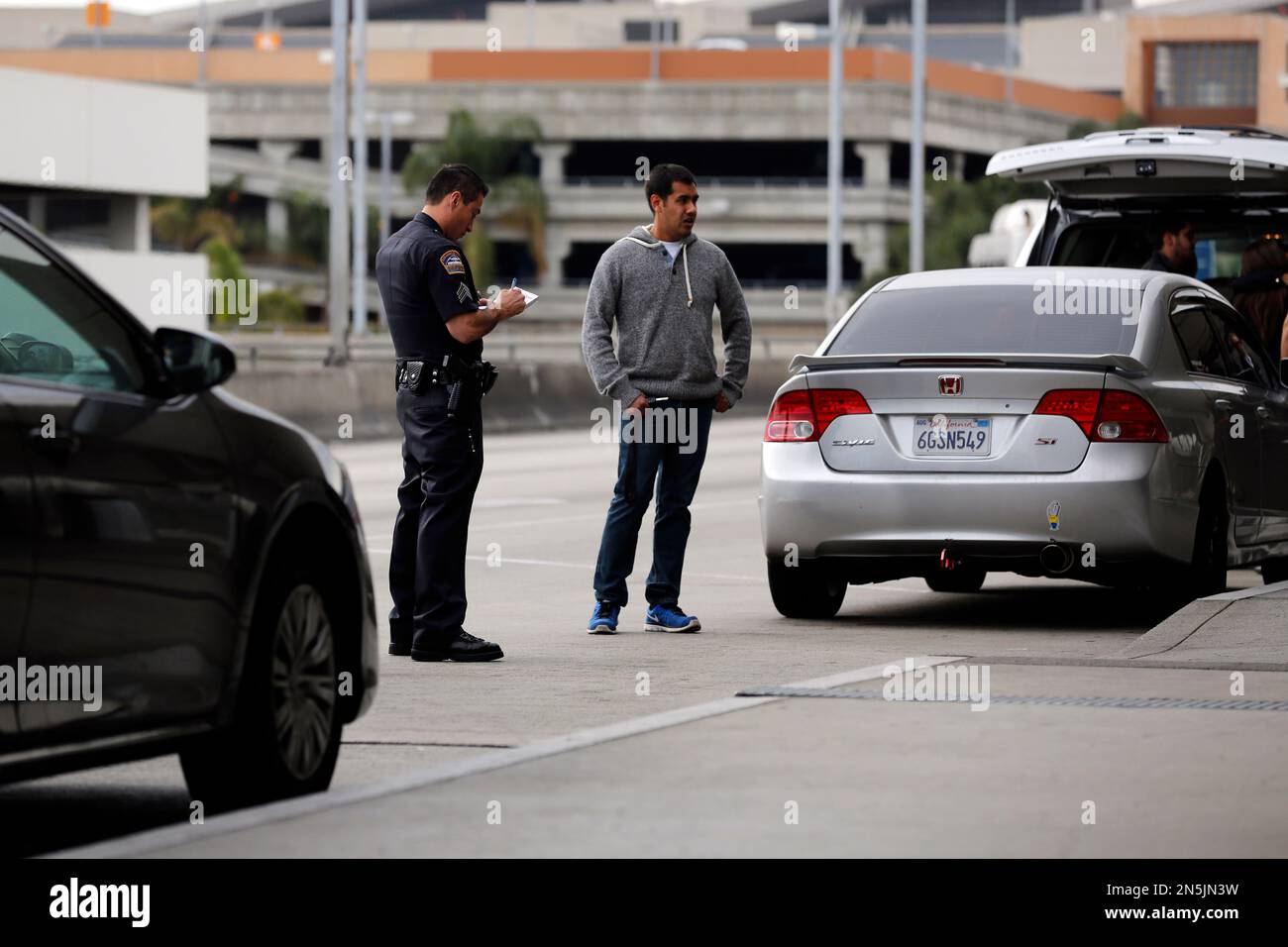 In this Jan. 21, 2014 photo, a Los Angeles World Airports (LAWA) police ...