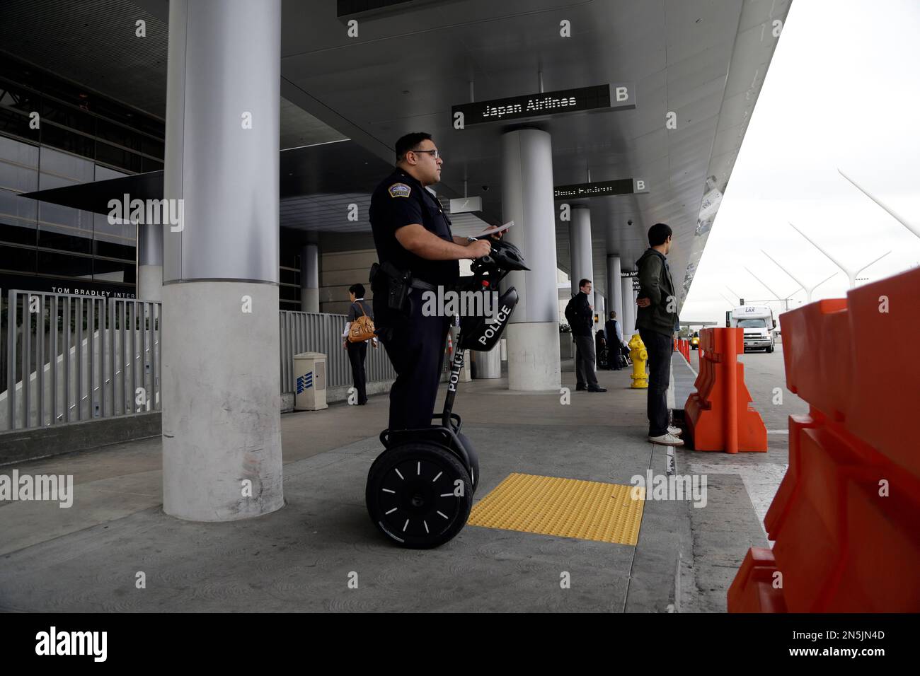 In this Jan. 21, 2014 photo, a Los Angeles World Airports (LAWA) police ...