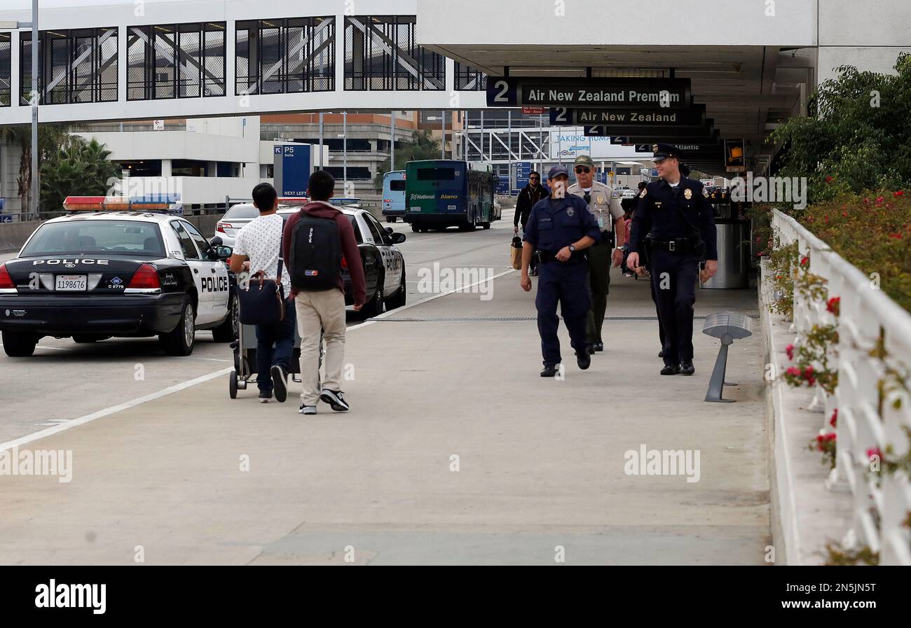 In this Jan. 21, 2014 photo, Los Angeles World Airports (LAWA) police ...