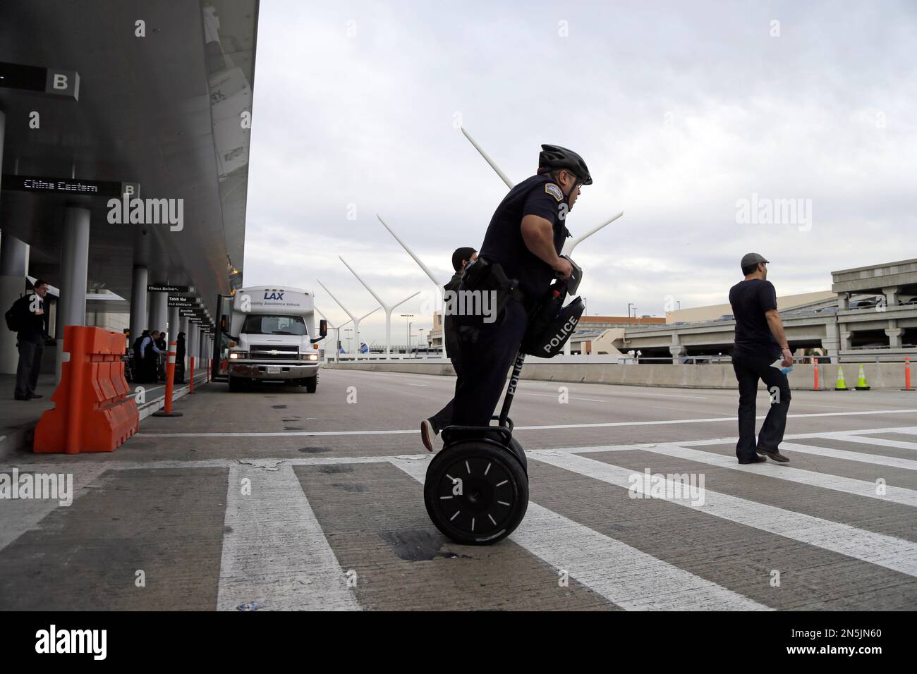 In this Jan. 21, 2014 photo, a Los Angeles World Airports (LAWA) police ...