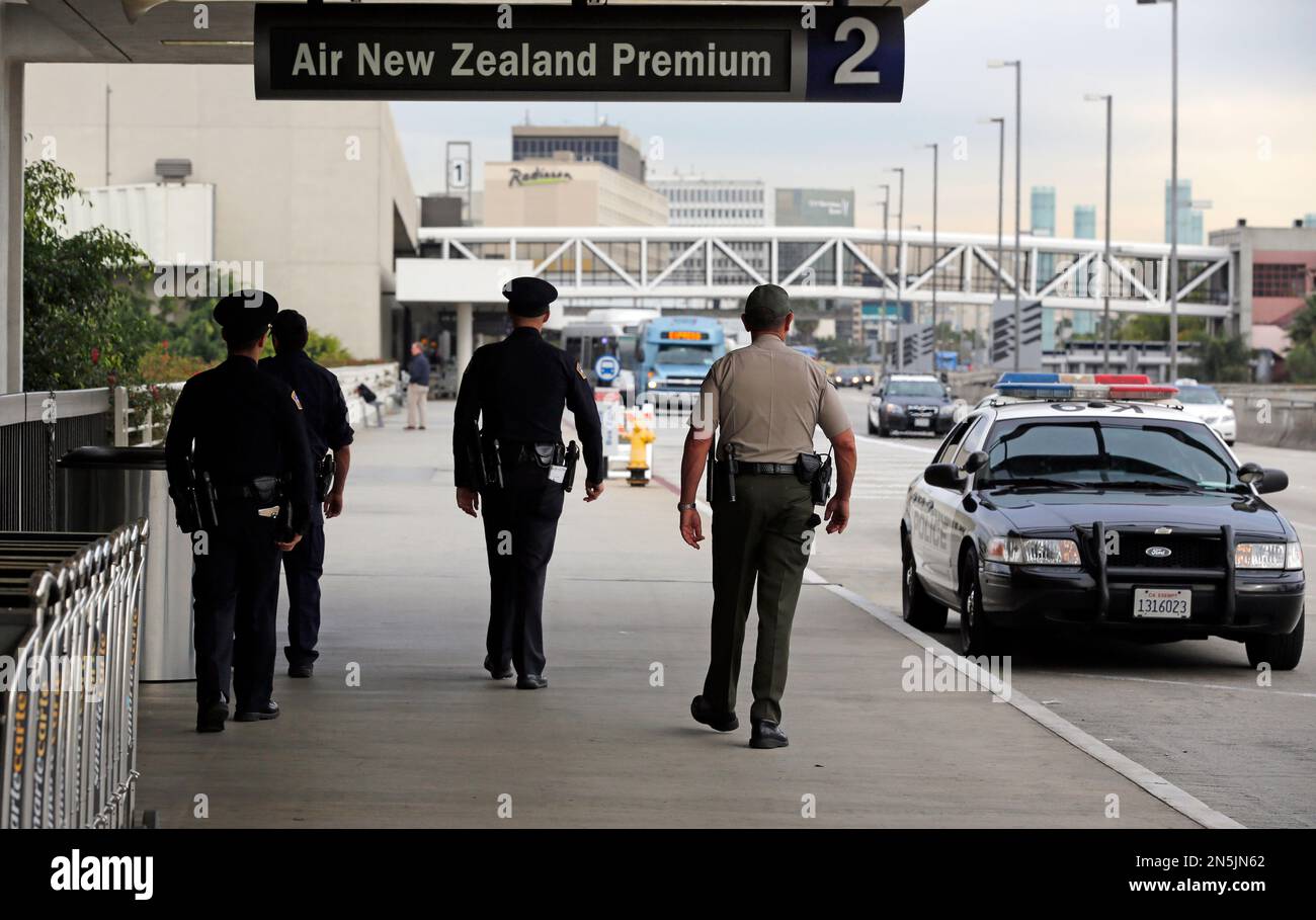 In this Jan. 21, 2014 photo, Los Angeles World Airports (LAWA) police ...