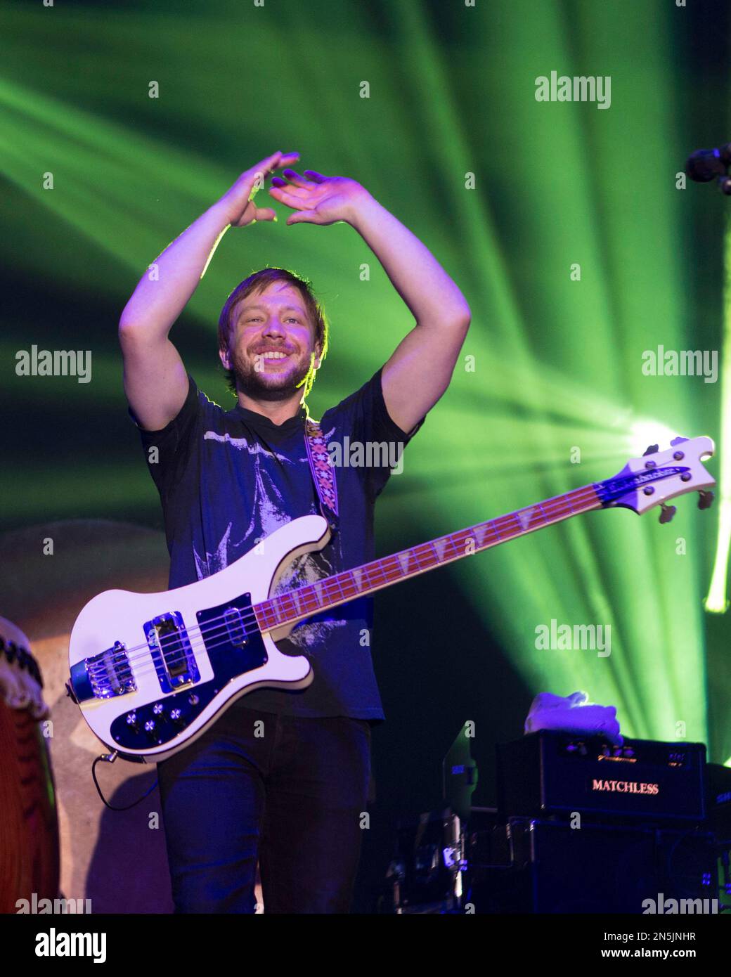 Ben McKee of Imagine Dragons performs at The Bud LIght Hotel, on Friday ...