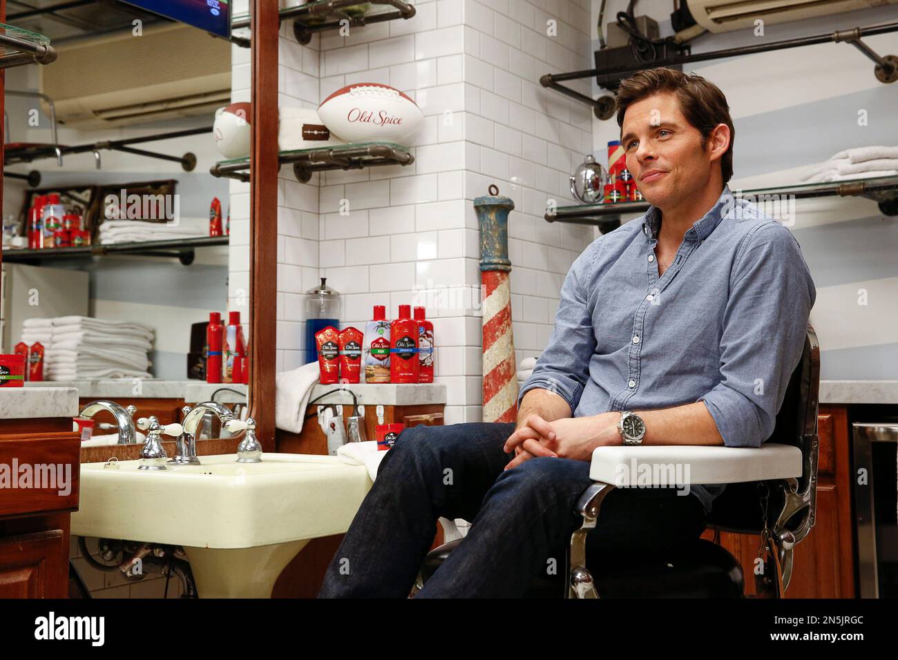 James Marsden appears at Sharps Barber and Shop at Le Parker Meridien ...