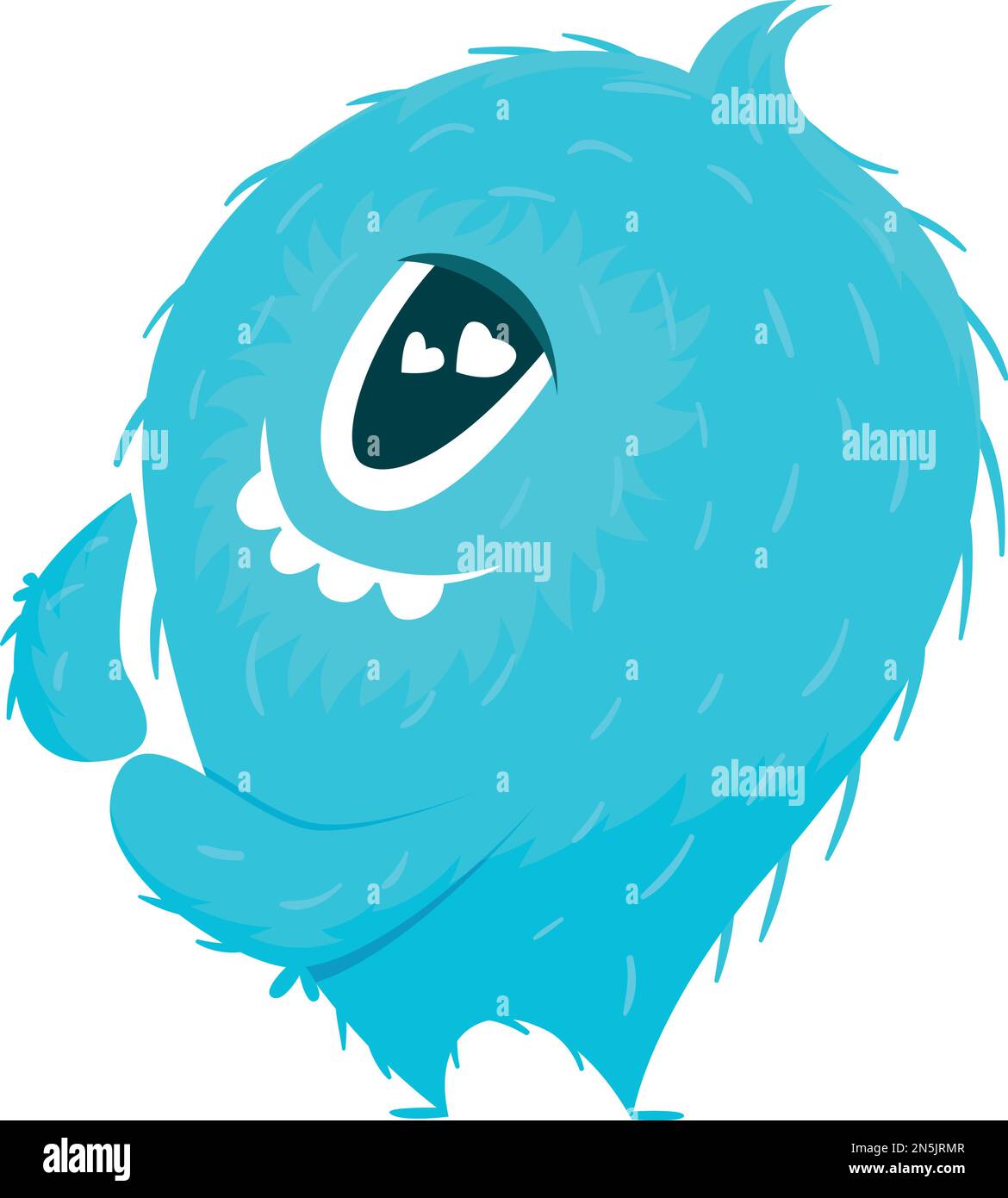 Cute cartoon monster. Fluffy fantasy creature character Stock Vector ...