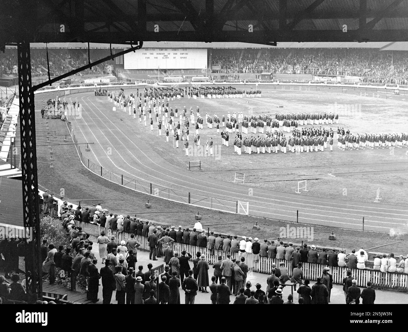 The teams line up in the centre following the procession of athletes at ...