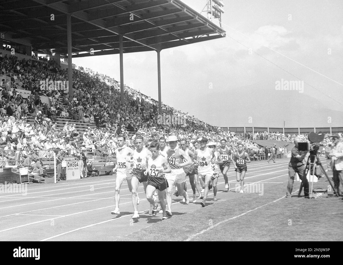 The start of the 26 mile Marathon event of the Empire Games, now known ...