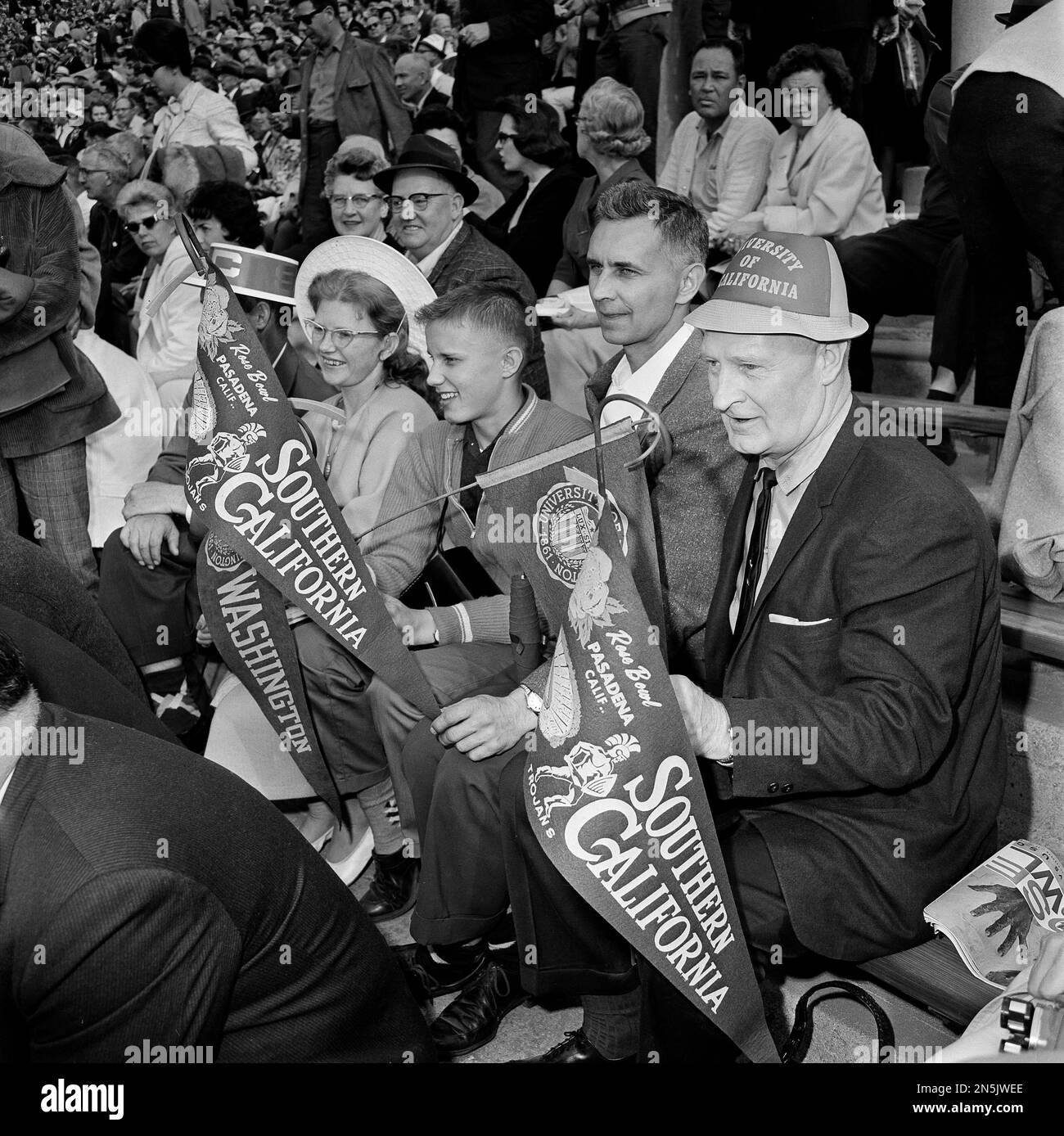 From left, at the Rose Bowl game at Pasadena, Calif.: Helen Engle, Joey ...