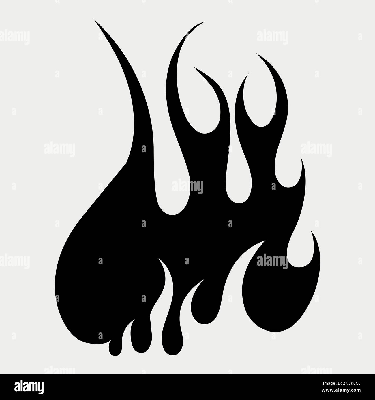 Hand drawn flame silhouette vector illustration Stock Vector Image ...