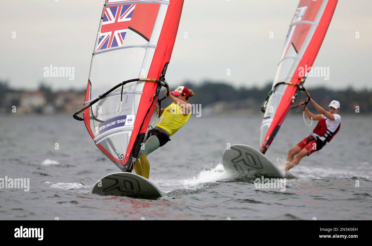 Bryony Shaw, left, from Great Britain, and Charline Picon, from France ...