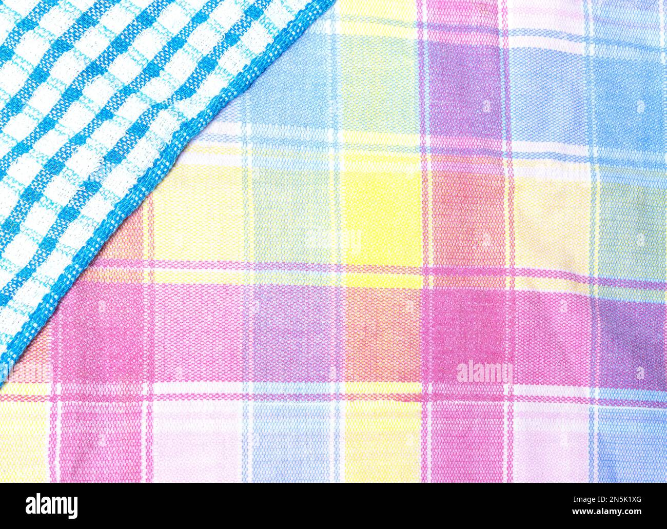 Different cloth fabrics textures colorful, backgrounds, top view and ...