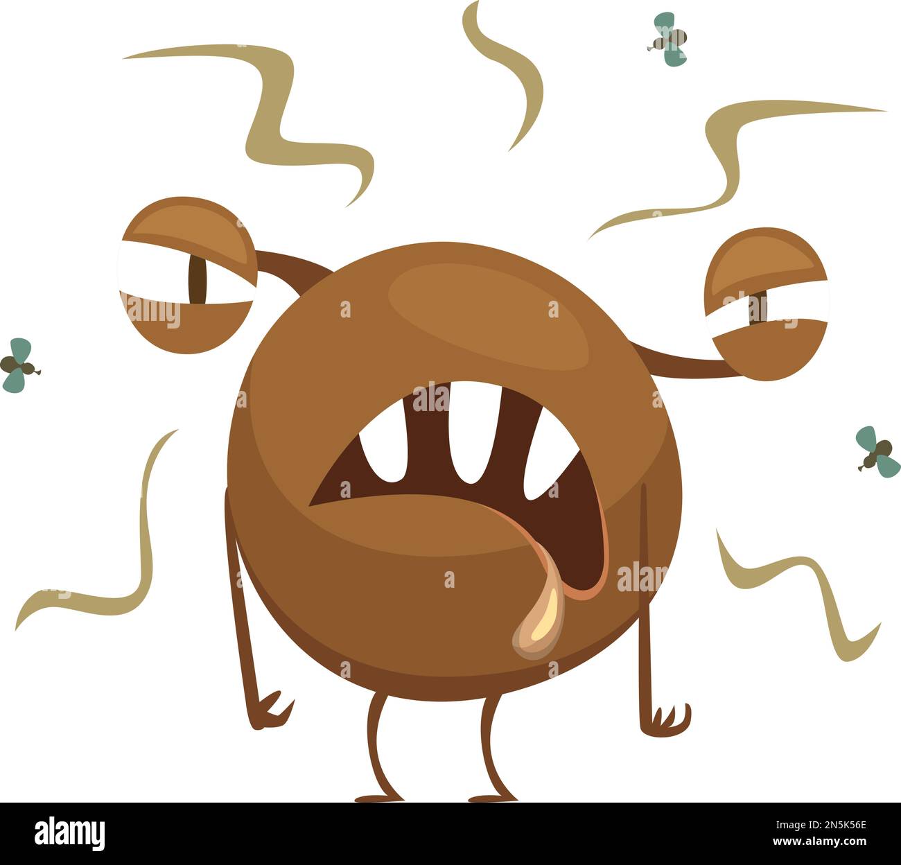 Stinky monster. Nasty brown microbe. Cartoon character Stock Vector ...
