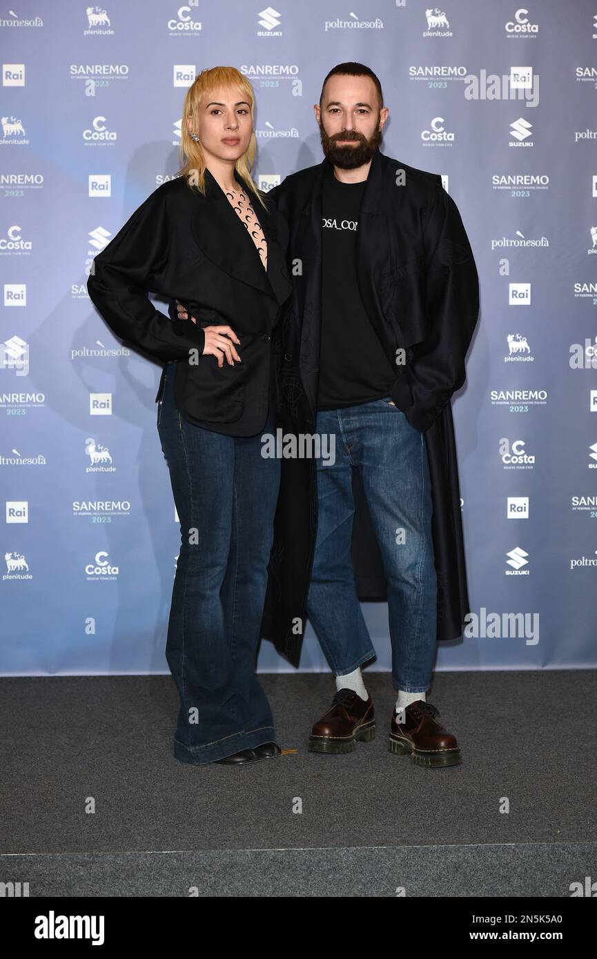 Sanremo, 73rd Italian Song Festival. Pictured: Coma Cose Stock Photo ...