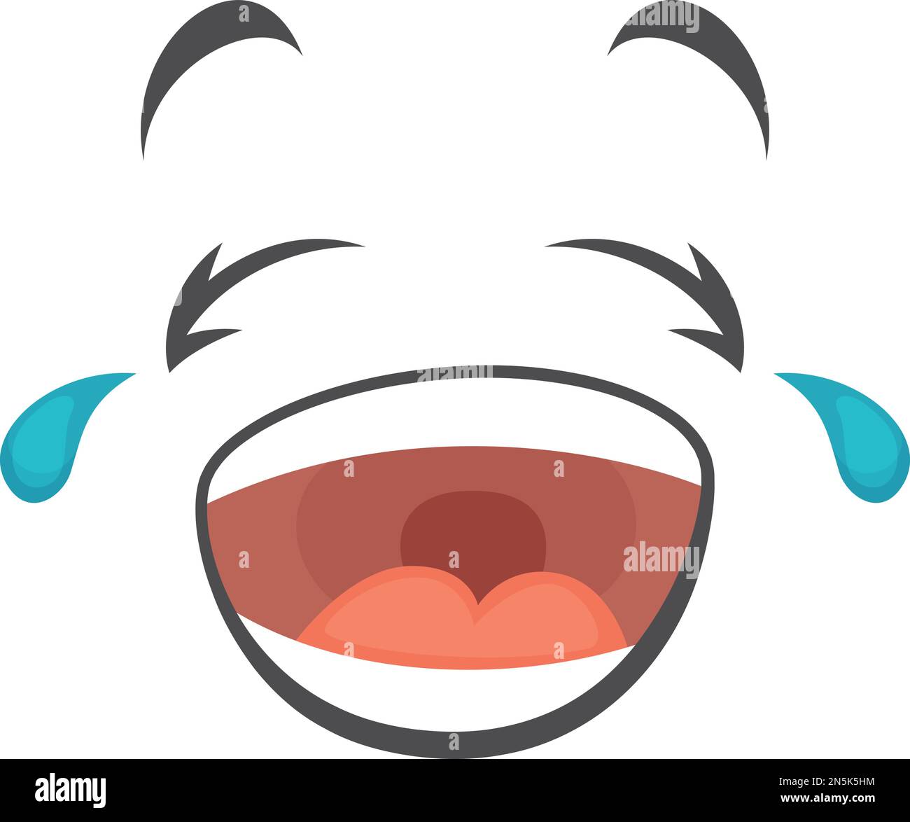 Crying tears expression. Comic sad face emotion Stock Vector Image ...