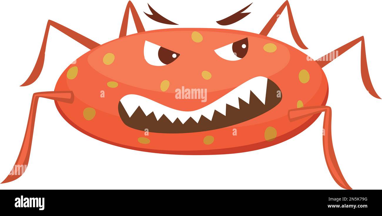 Evil microbe character. Cartoon flu disease bacteria Stock Vector Image ...