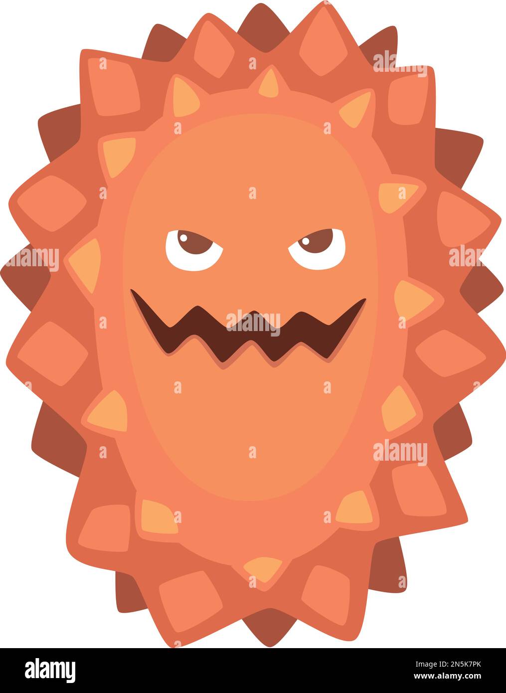 Cartoon microbe. Evil disease monster with grin smile Stock Vector ...