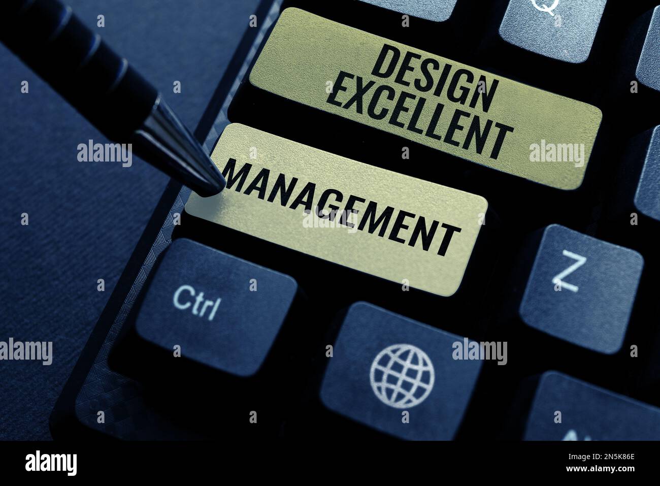 Writing displaying text Design Excellent Management. Business overview ...