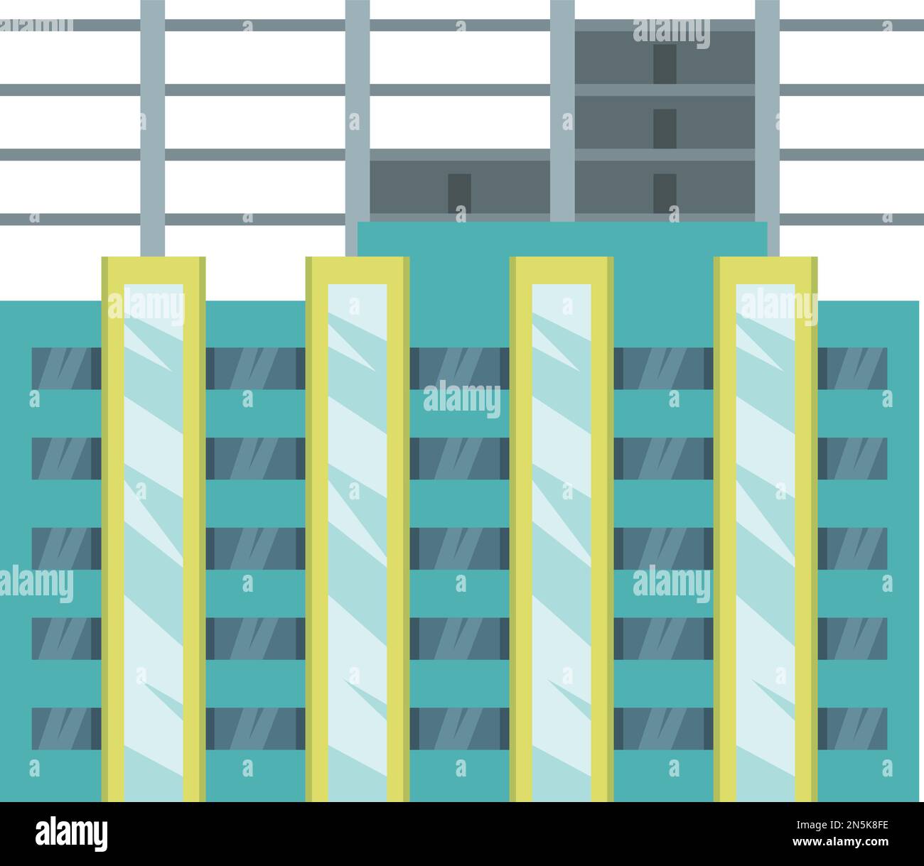 Residential building construction proccess. Cartoon urban development ...
