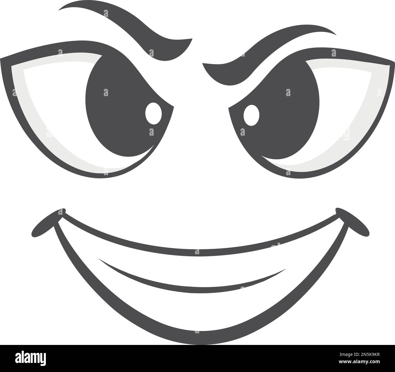 Spooky face expression. Evil green comic emotion Stock Vector Image ...