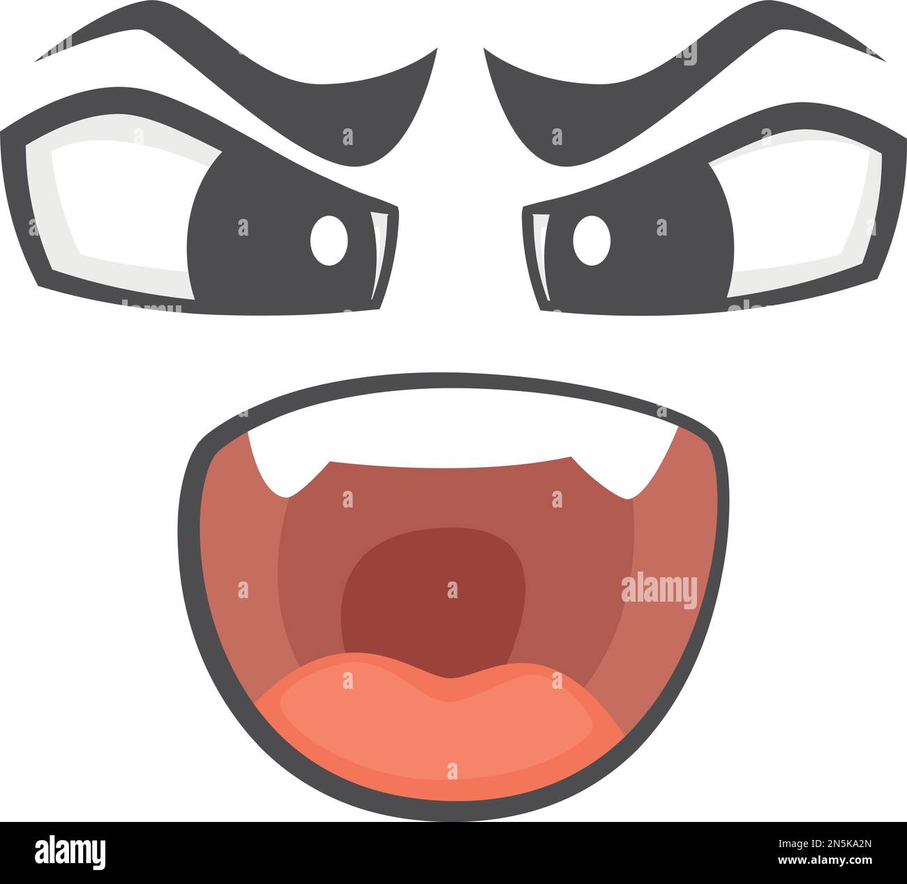 Angry face expression. Comic emotion. Shouting character Stock Vector ...