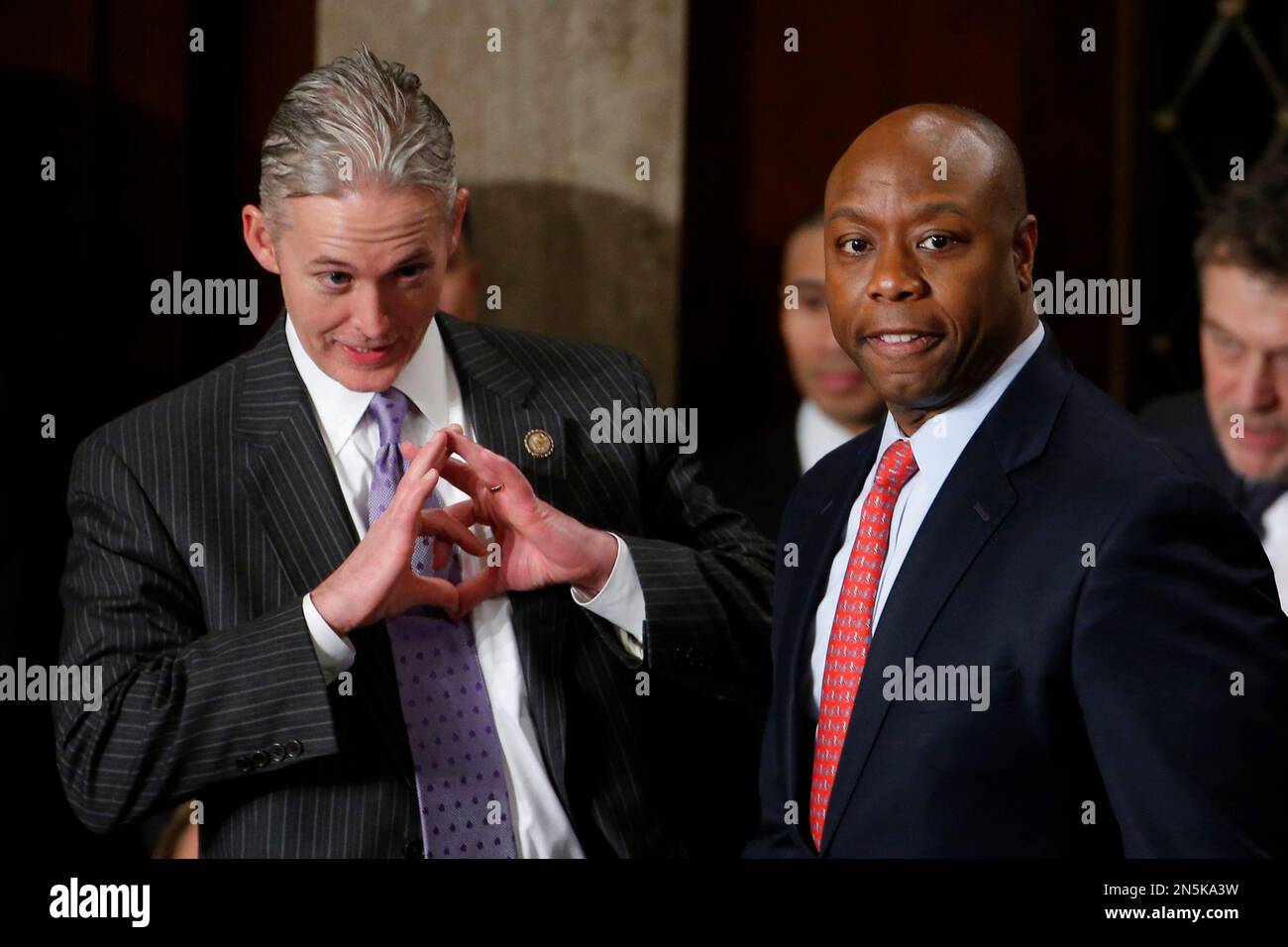 Rep. Trey Gowdy, R-S.C., left, and Sen. Tim Scott, R-S.C., arrive for ...