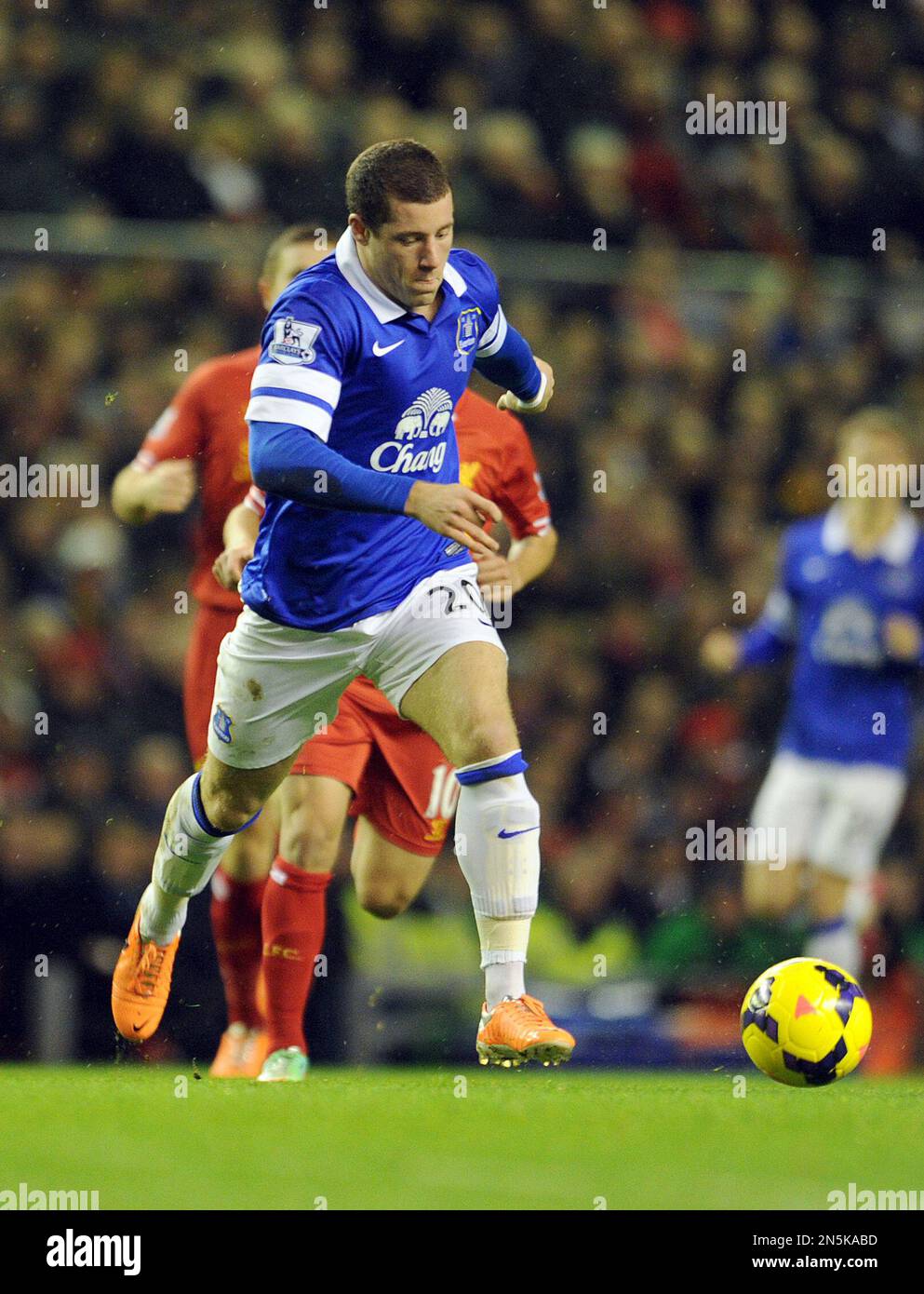Everton's Ross Barkley in action during their English Premier League ...