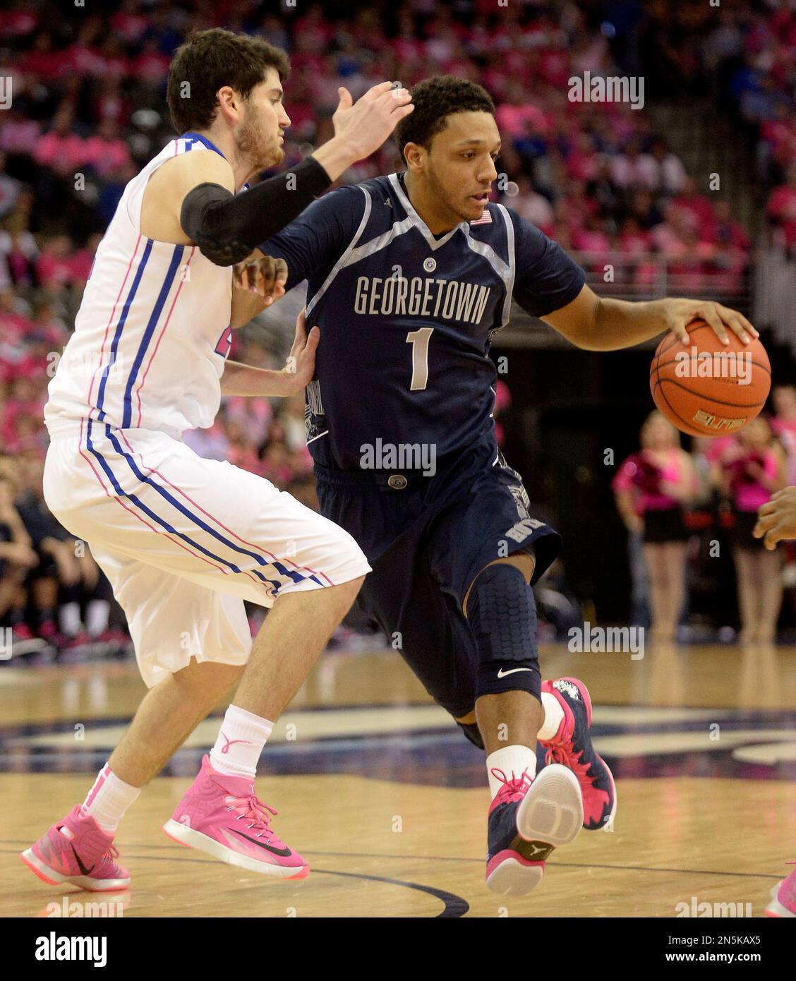Georgetown forward Reggie Cameron (1) drives to the basket against ...