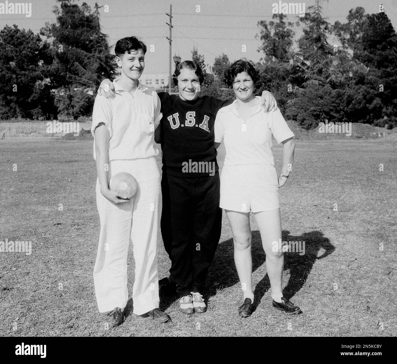 The United States Women's Discus Team shown, July 28, 1932 after ...