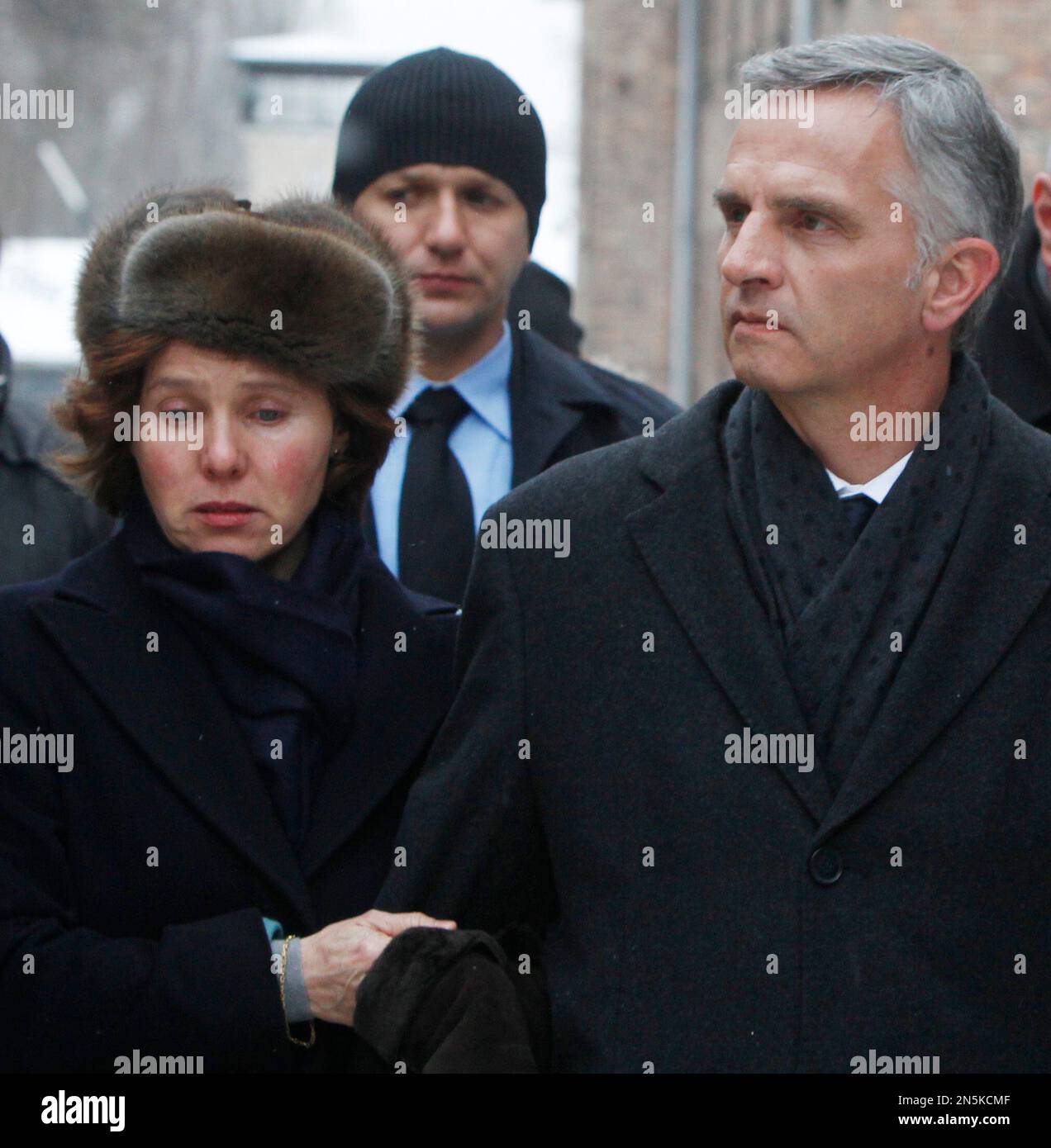 Swiss President Didier Burkhalter, right, and his wife Friedrun Sabine ...