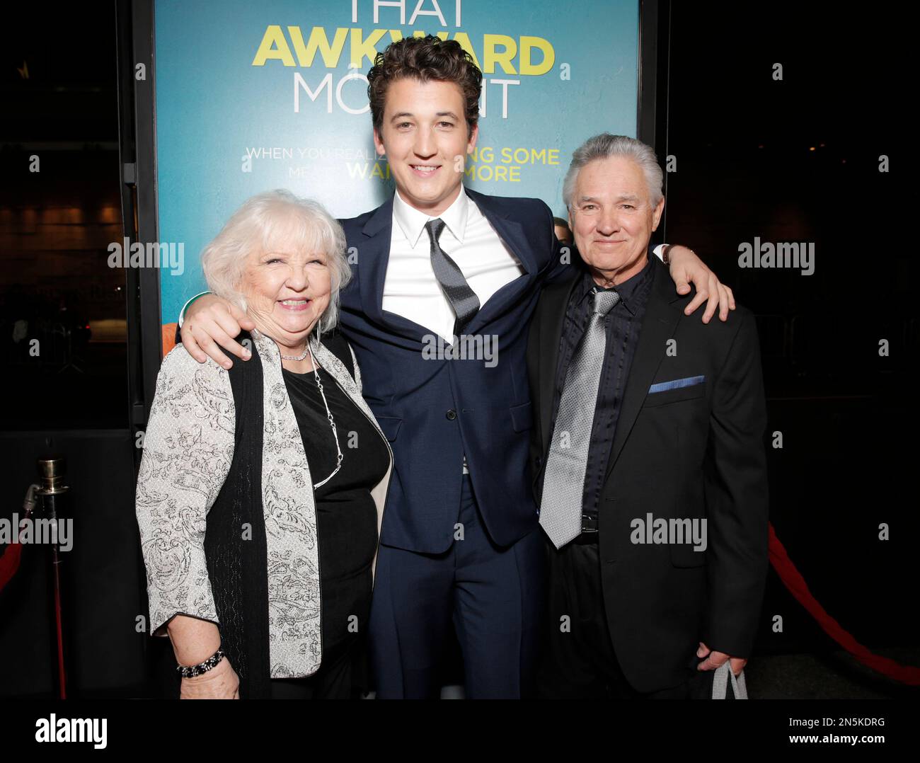 Miles Teller (center) and grandparents attend the Los Angeles Premiere ...