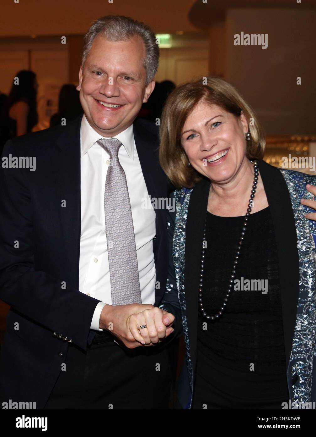 Karen Sulzberger, right, and Arthur Sulzberger pose together at the ...