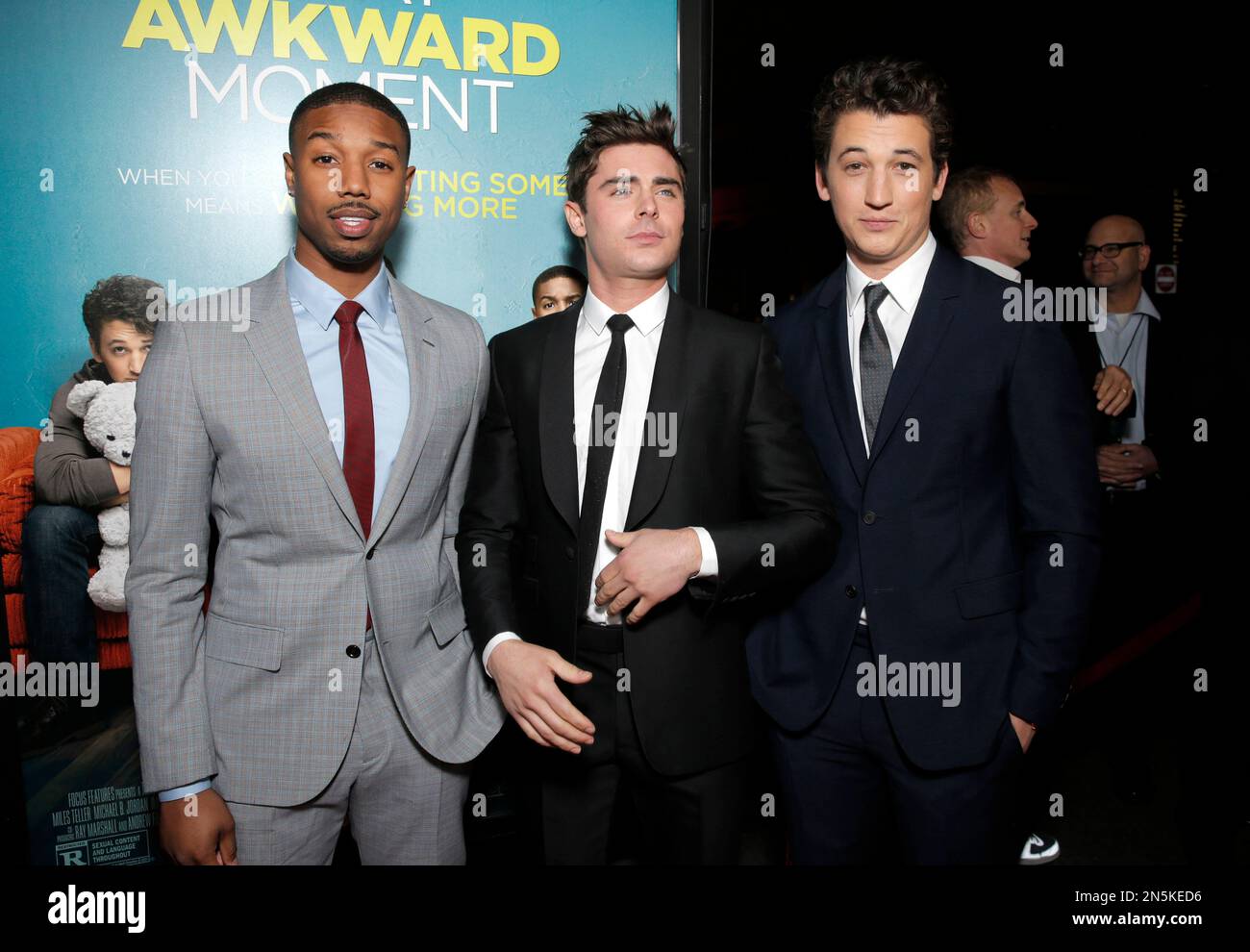 Michael B. Jordan, Zac Efron and Miles Teller attend the Los Angeles Premiere of 'That Awkward ...