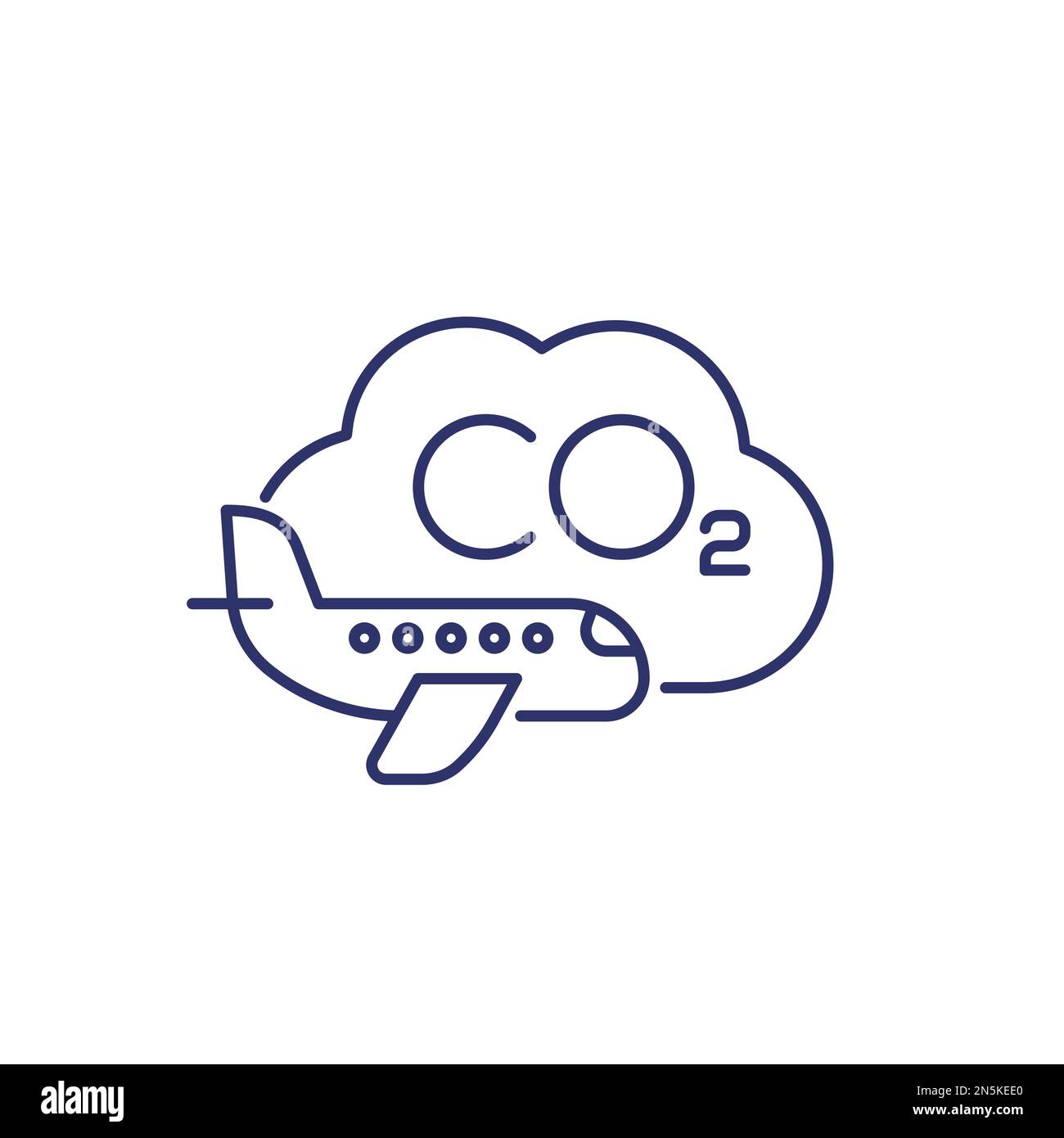 carbon footprint of flying line icon Stock Vector Image & Art - Alamy